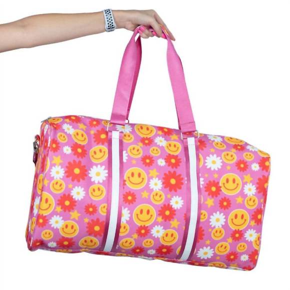 Katydid | Bags | New Katydid Womens Flower Happy Face Weekender Duffle ...
